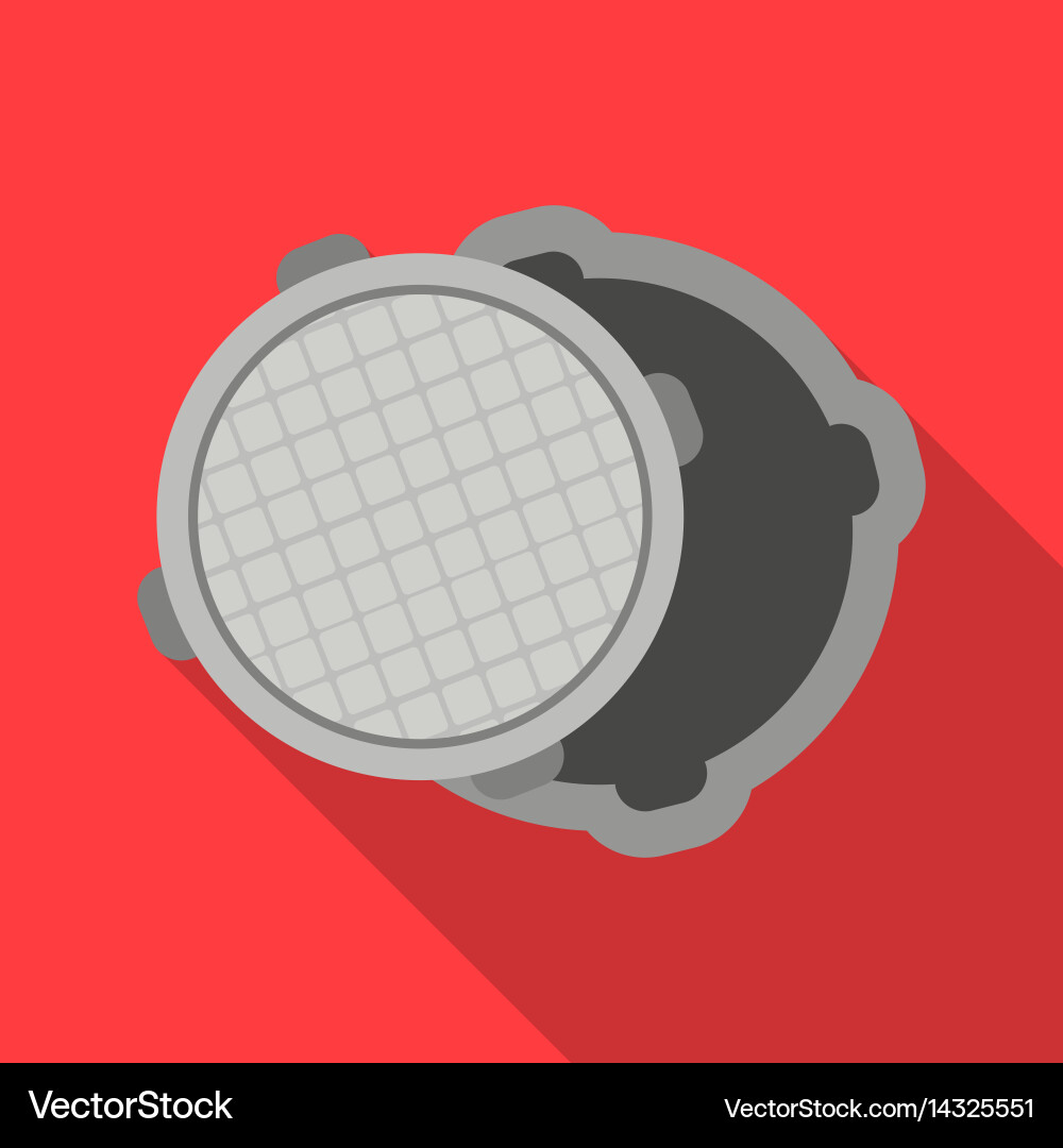 Manhole icon in flat style isolated on white Vector Image
