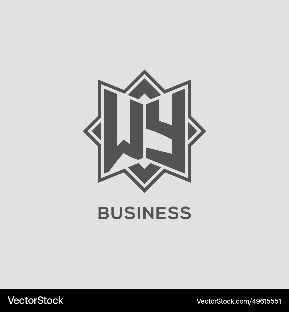 Monogram wy logo with eight point star style Vector Image
