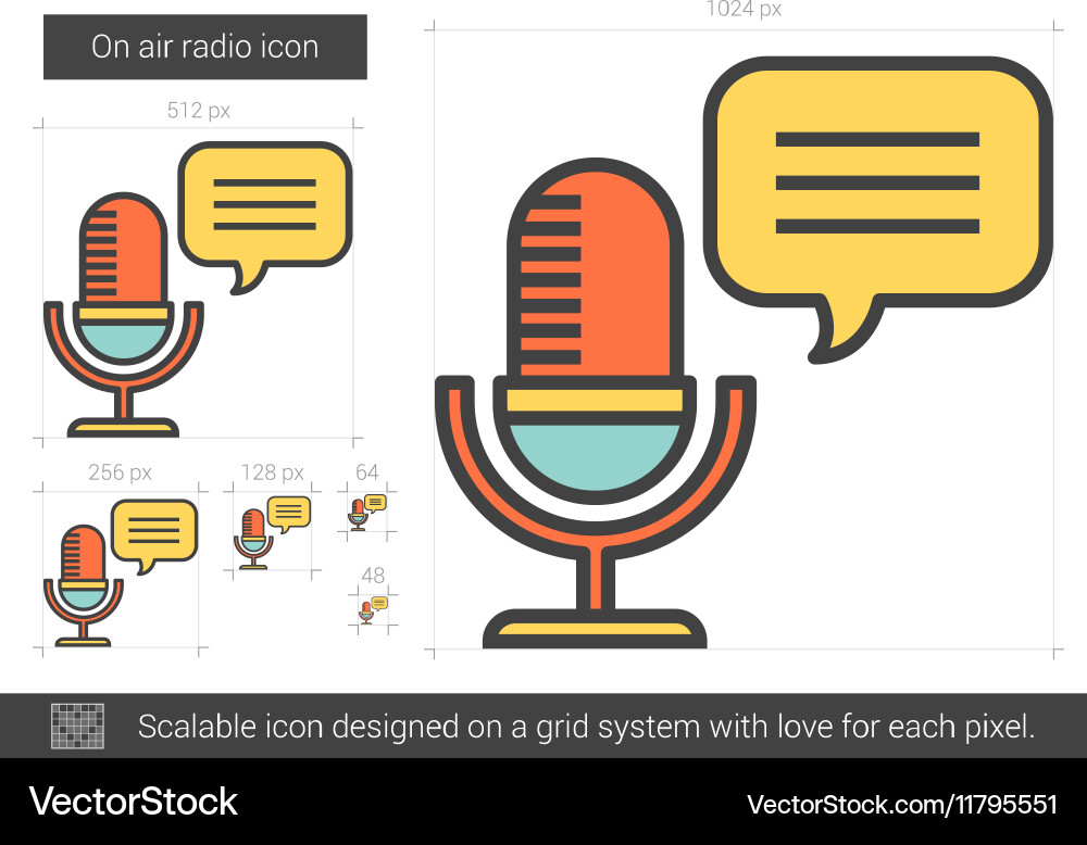 On air radio line icon Royalty Free Vector Image