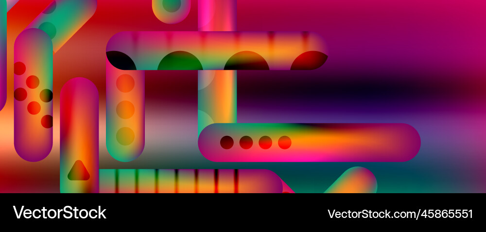 Round shapes and lines with fluid gradients Vector Image