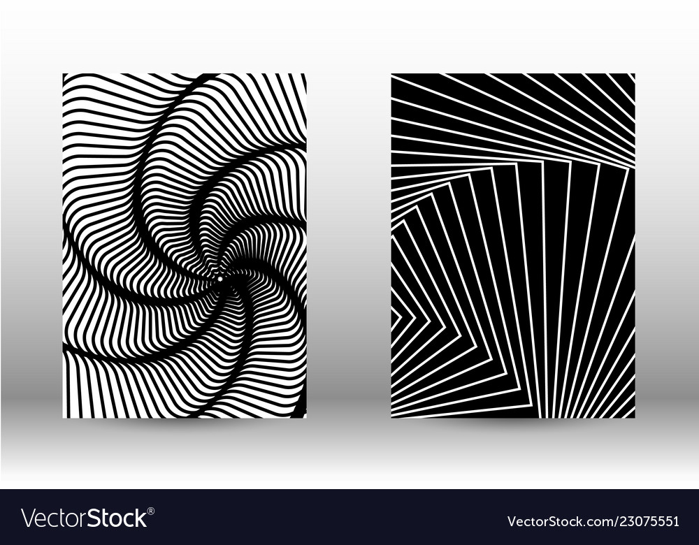 Set of abstract patterns with distorted lines Vector Image