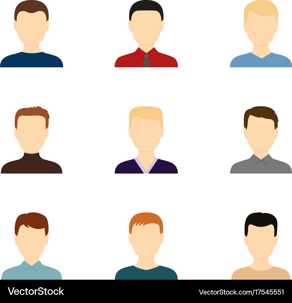 Set of avatars handsome men Royalty Free Vector Image