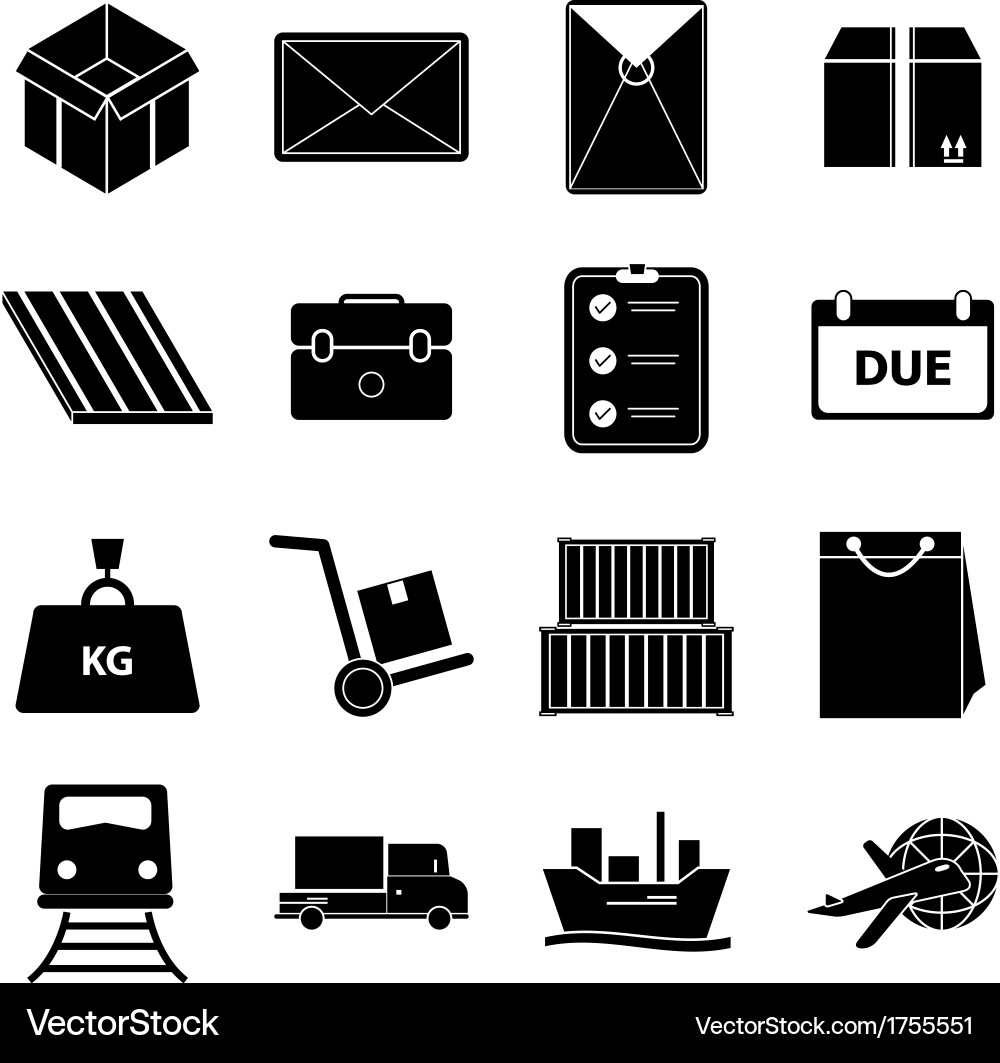 Shipping icons on white background Royalty Free Vector Image