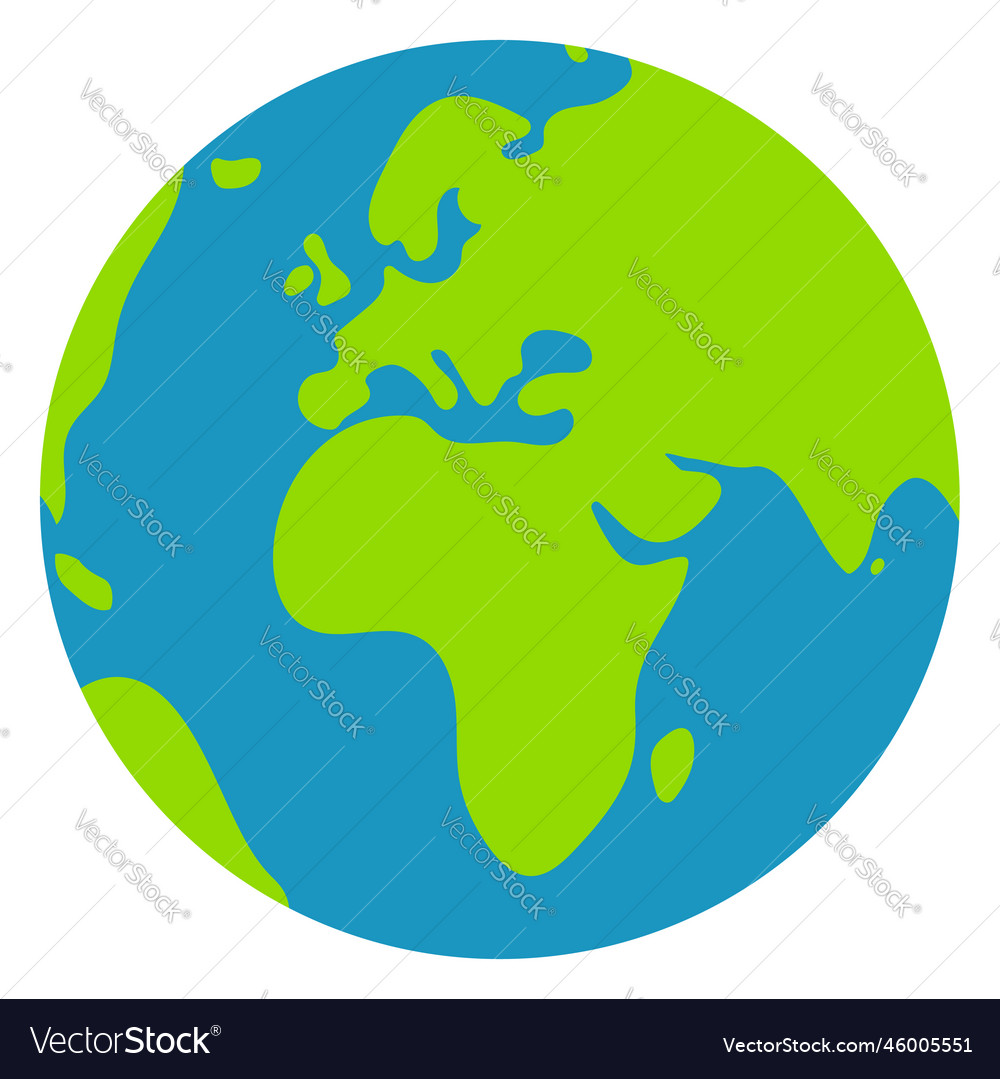 Simplified earth globe Royalty Free Vector Image