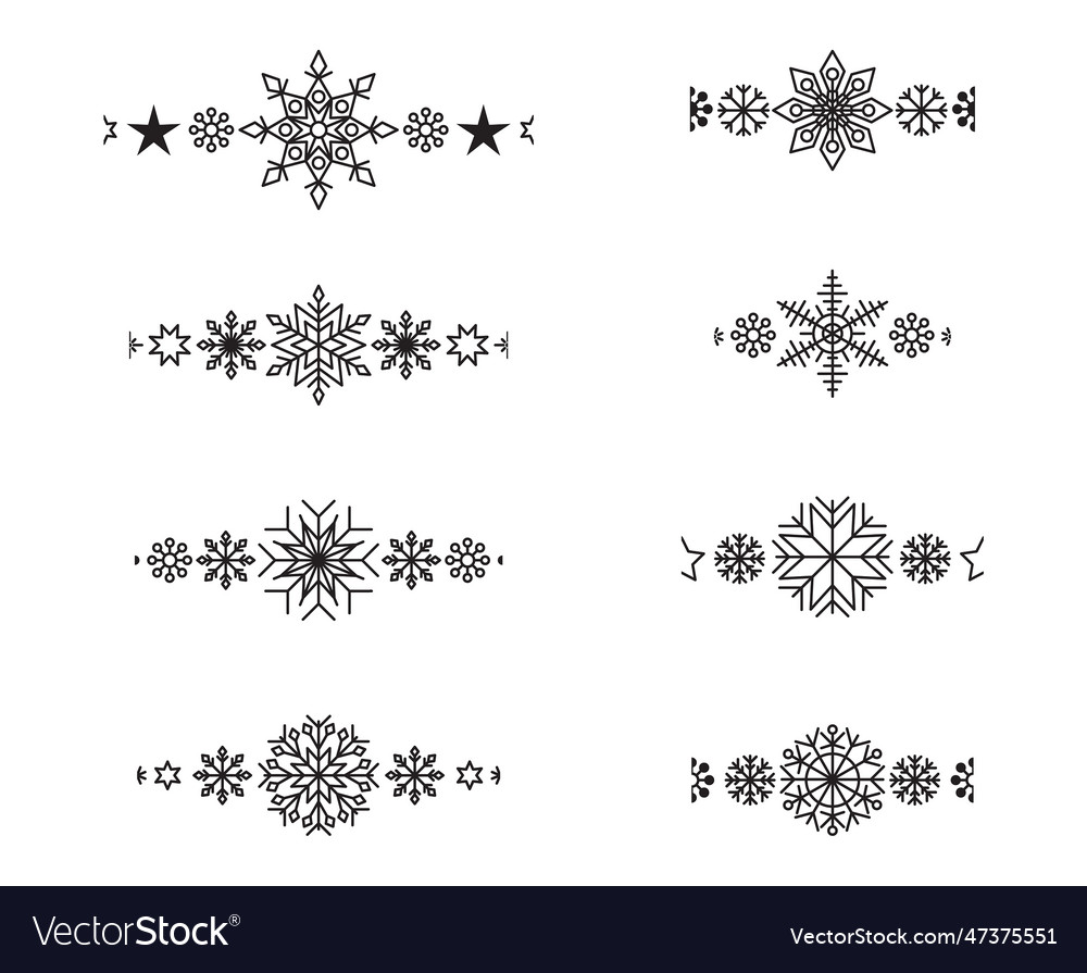 Snowflake border element winter Royalty Free Vector Image