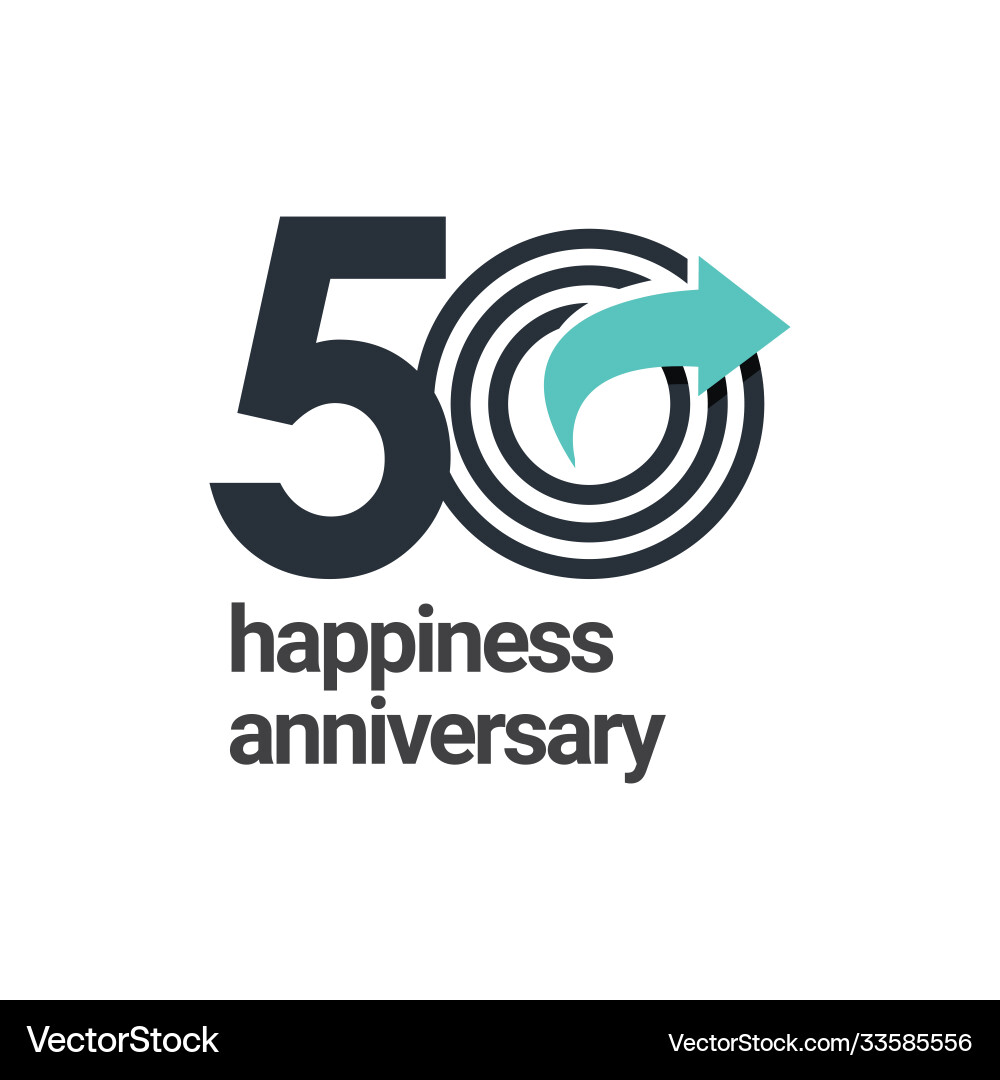 50 years happiness anniversary template design Vector Image