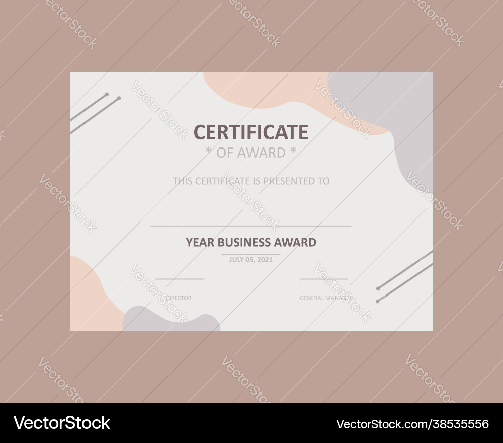 Abstract simple award business certificate Vector Image