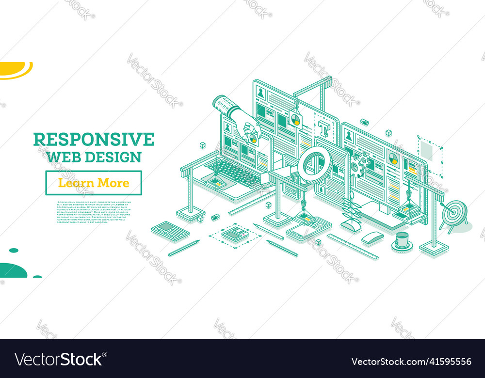 Adaptive and responsive web design isometric Vector Image