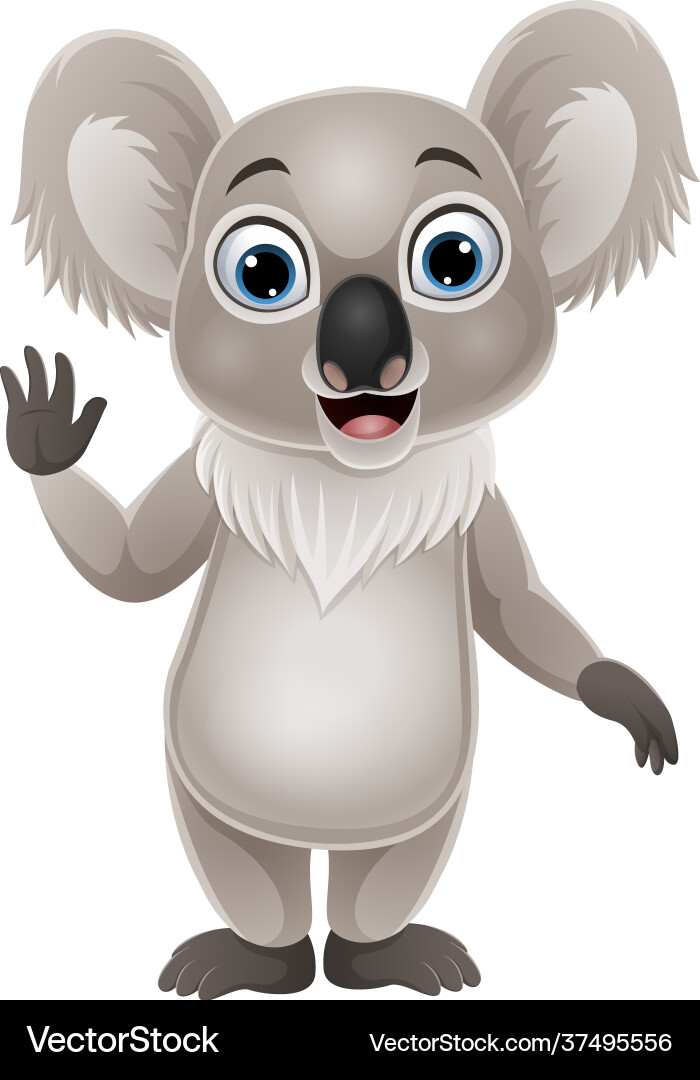 Cartoon funny koala waving hand Royalty Free Vector Image