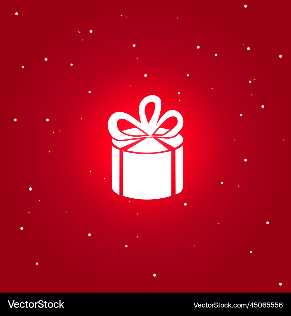 Christmas gift box icon giftbox isolated symbol Vector Image