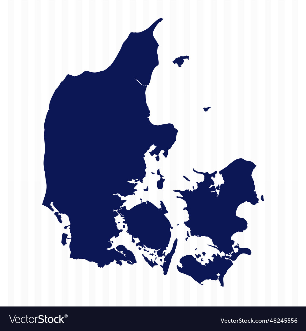 Flat simple denmark map Royalty Free Vector Image