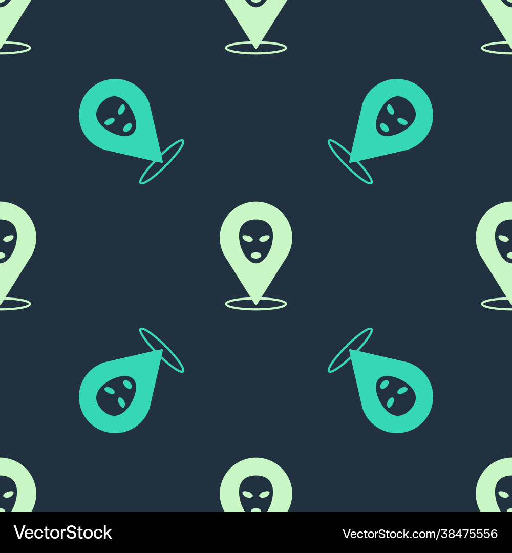 Green and beige alien icon isolated seamless Vector Image