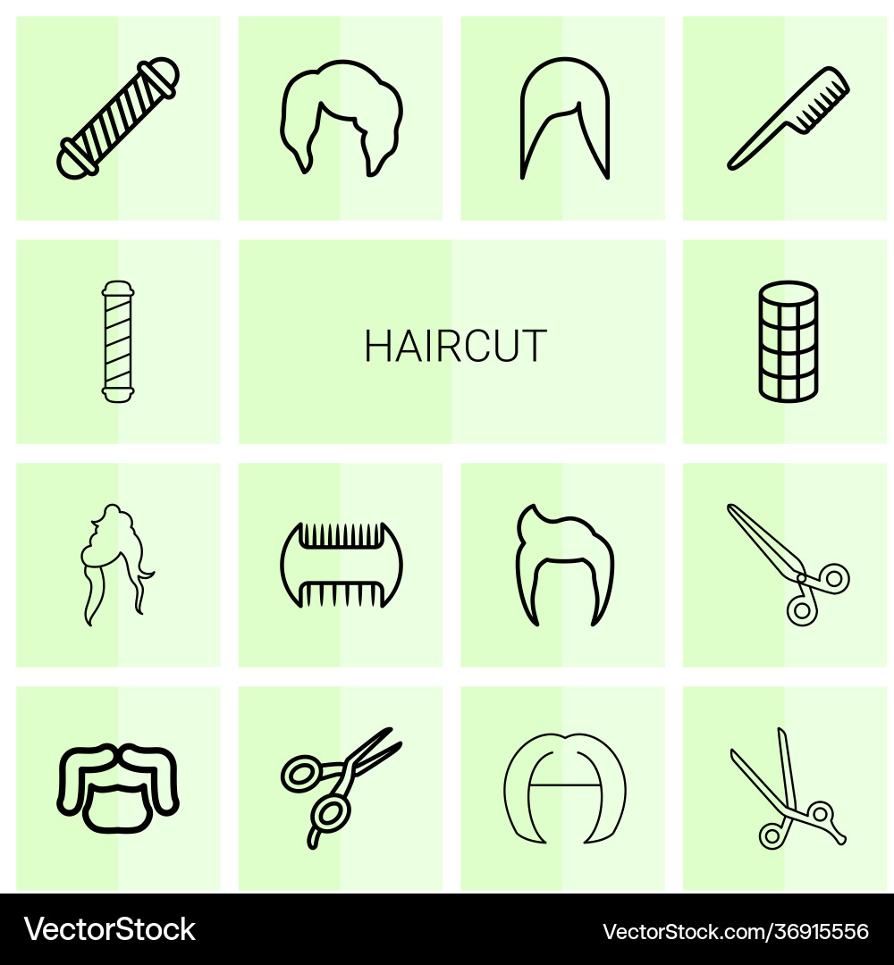 Haircut icons Royalty Free Vector Image - VectorStock