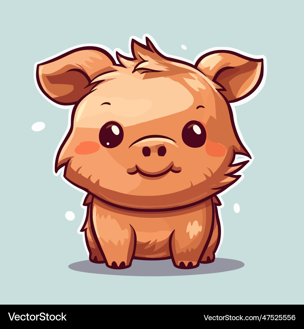 Kawaii anime boar Royalty Free Vector Image - VectorStock
