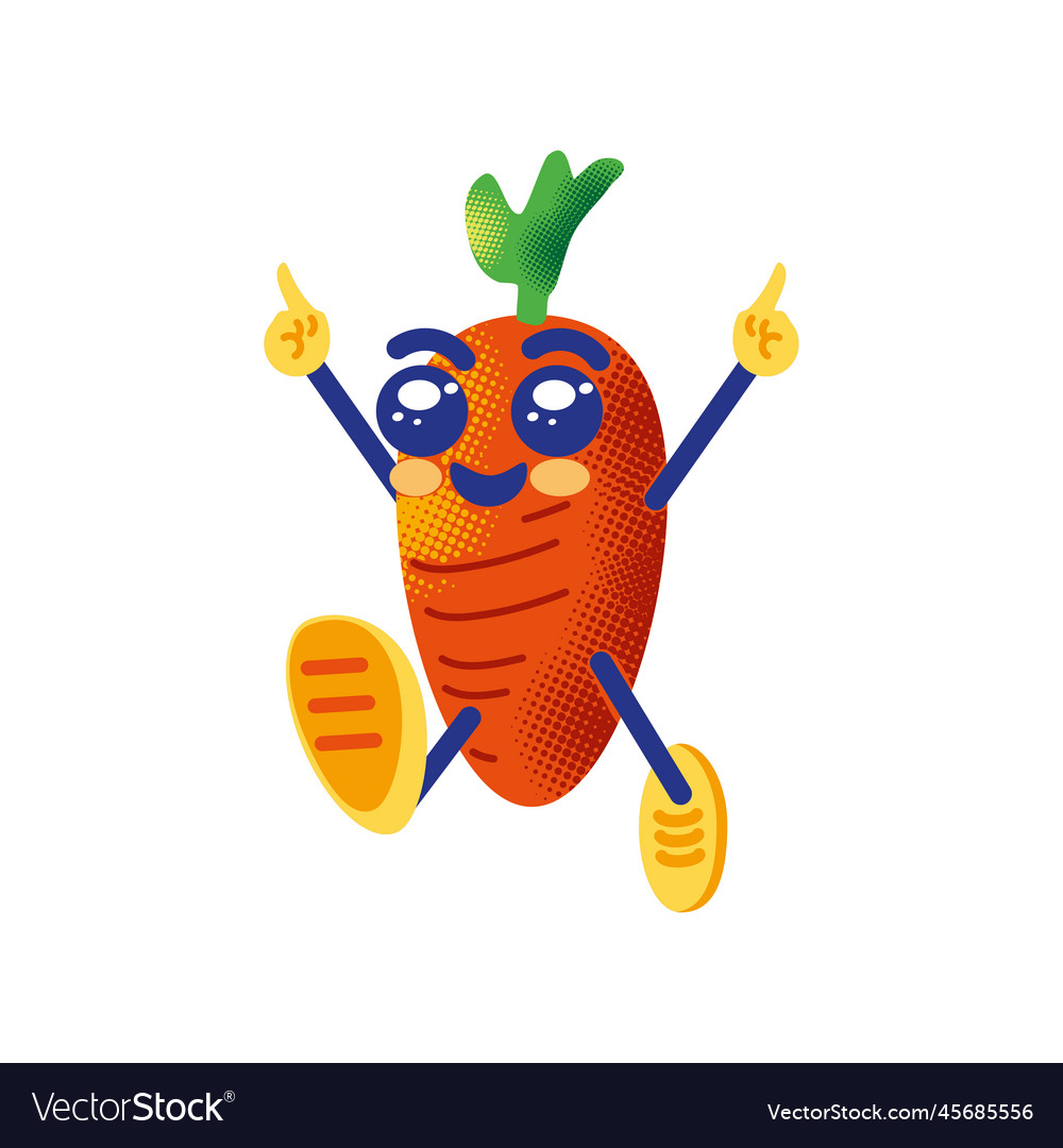 Kawaii carrot healthy food Royalty Free Vector Image