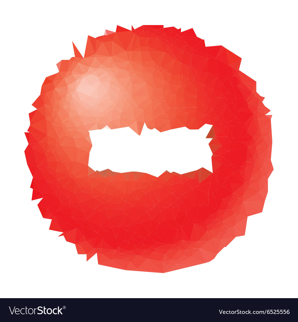 Low poly - minus button Royalty Free Vector Image