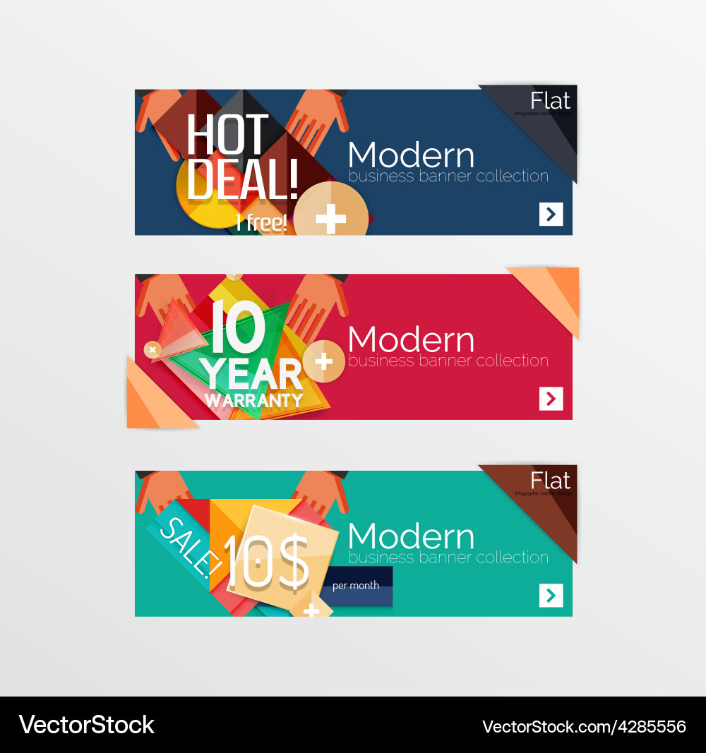 Set of banners with stickers labels and elements Vector Image