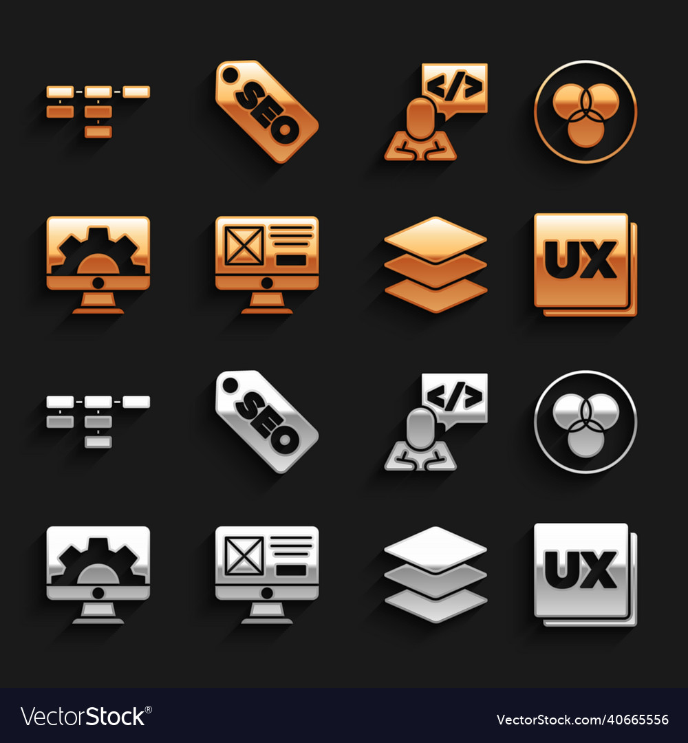 Set ui or ux design rgb and cmyk color mixing Vector Image