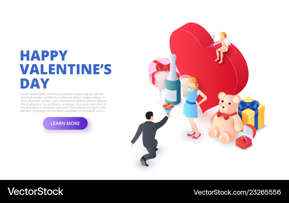 Valentines day design concept with heart Vector Image