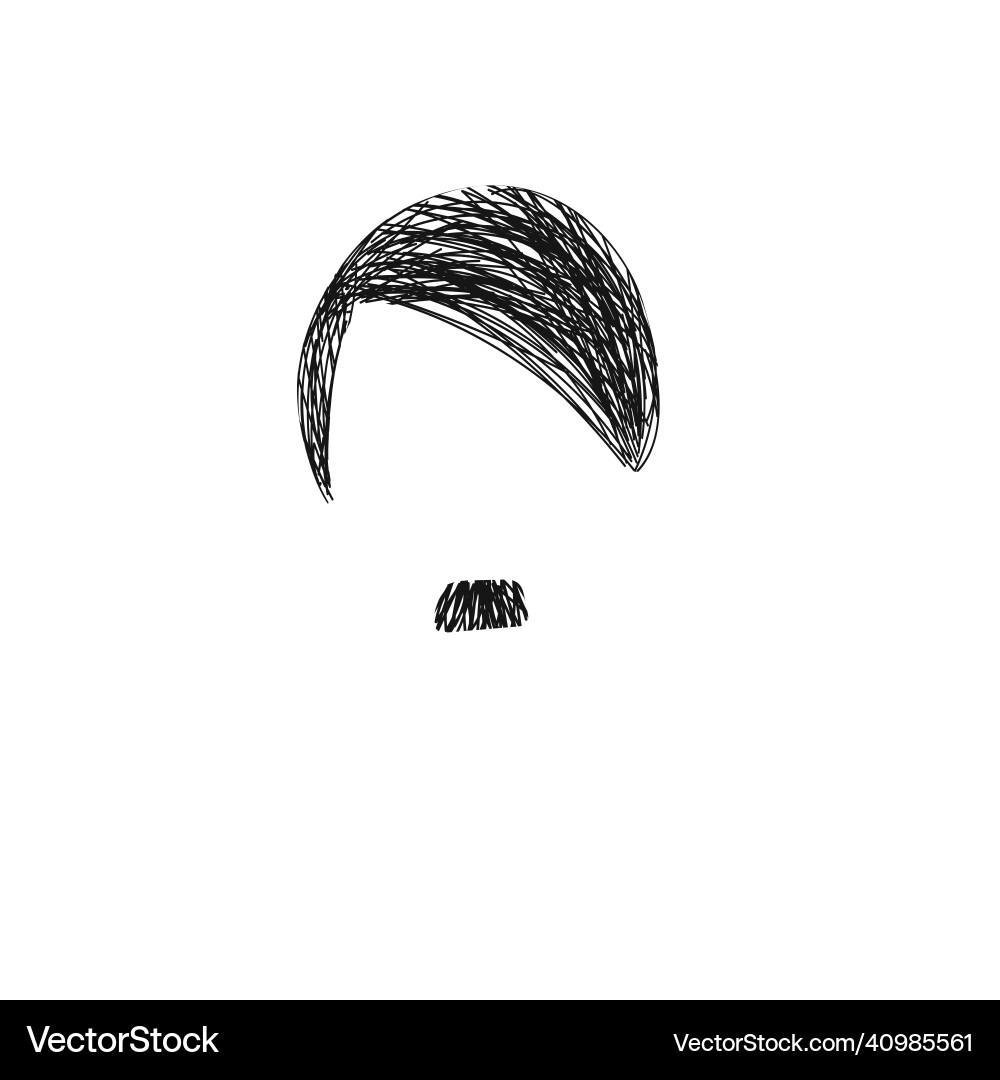 Abstract face hitler lines strokes hair Royalty Free Vector