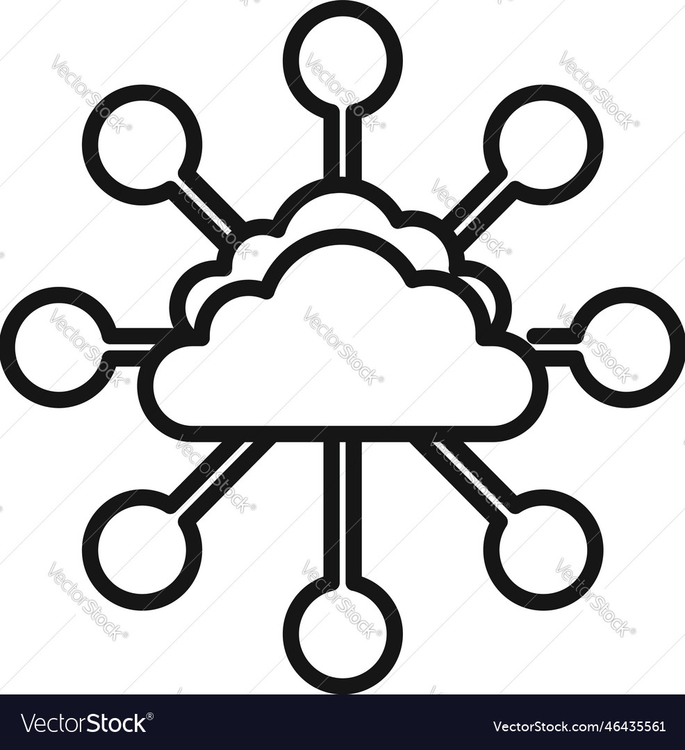 Blockchain cloud icon outline block chain Vector Image