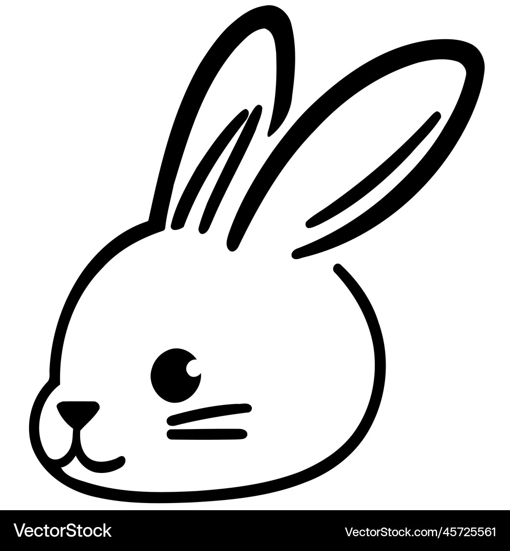 Bunny rabbit mammal animal head Royalty Free Vector Image