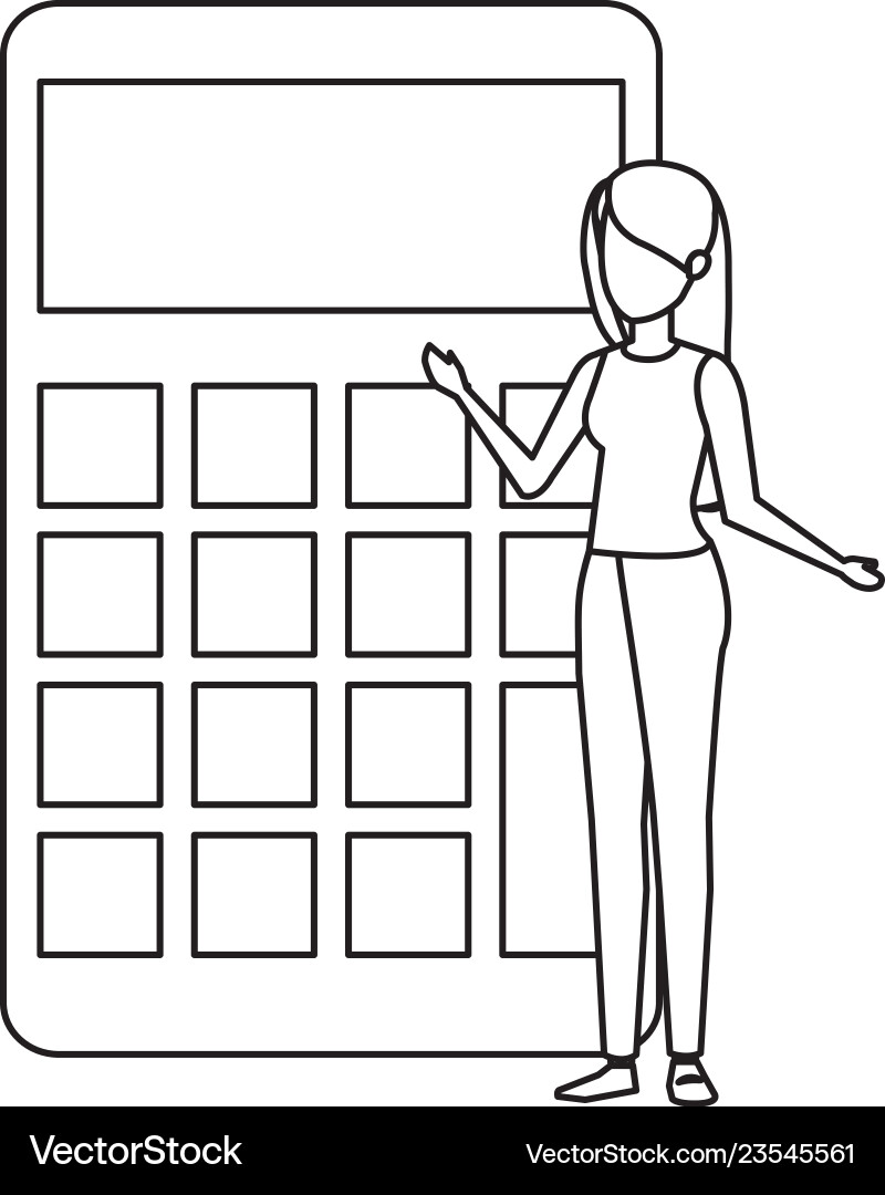 Calculator math with business person Royalty Free Vector