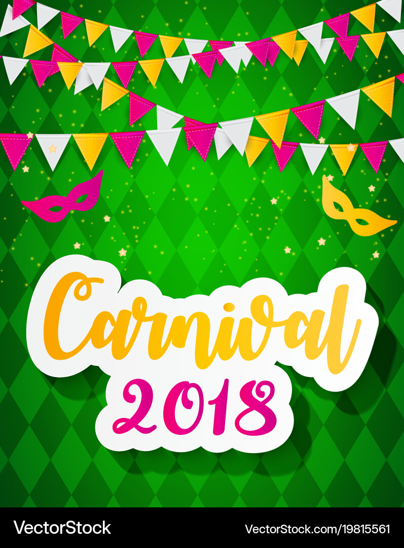 Carnival brochure template for brazil Royalty Free Vector