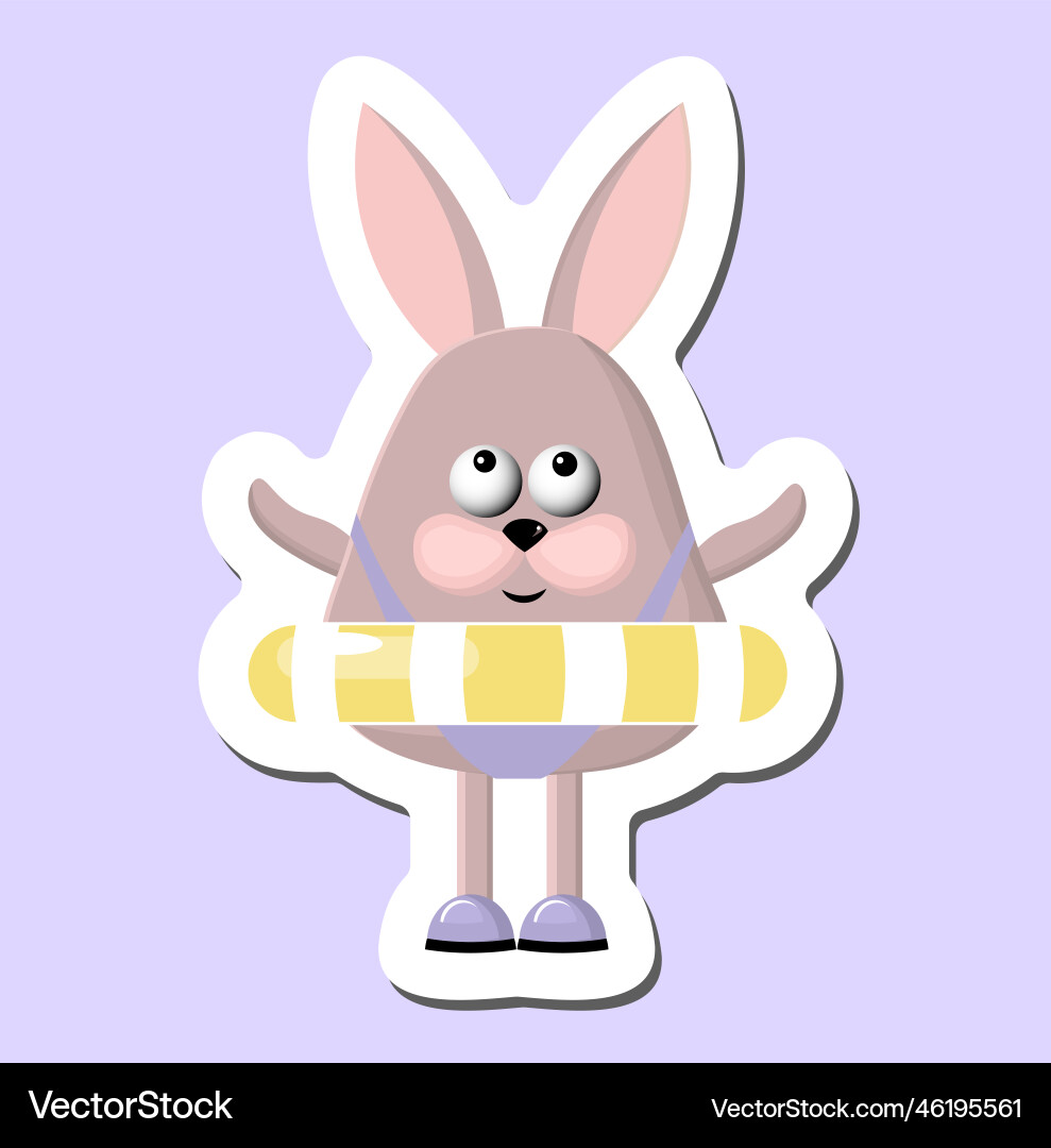 Cheerful funny rabbit on the beach bunny Vector Image