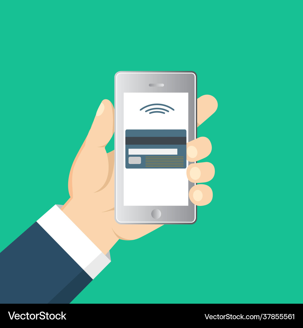 Flat cartoon style send money via Royalty Free Vector Image