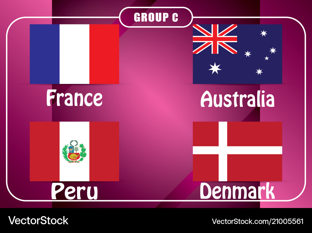 Football championship flags group c Royalty Free Vector