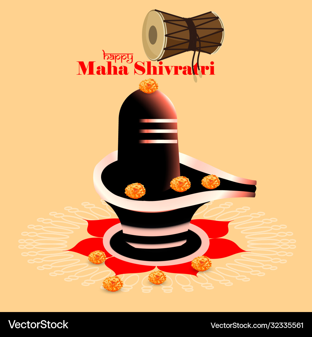 Greeting card for maha shivratri Royalty Free Vector Image