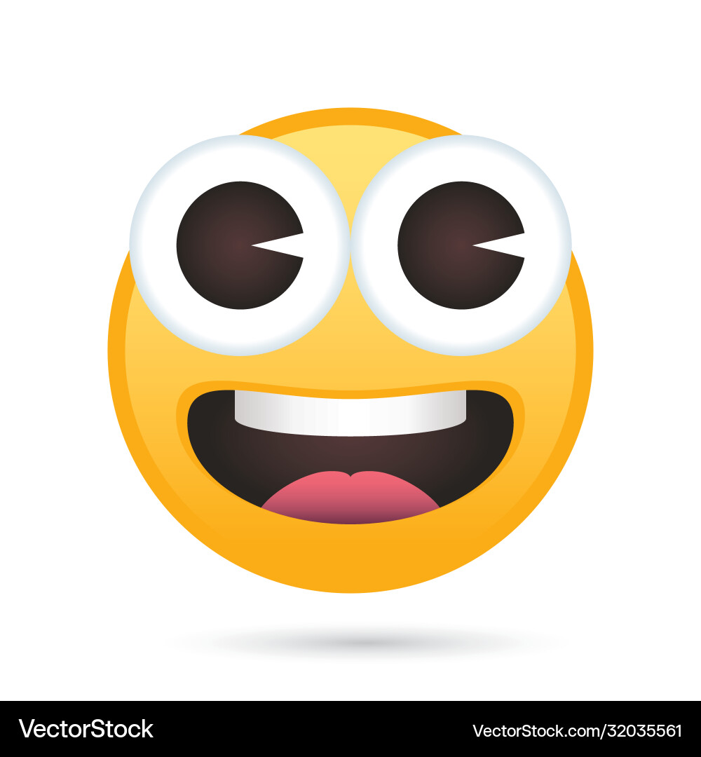 Happy emoji face funny character Royalty Free Vector Image