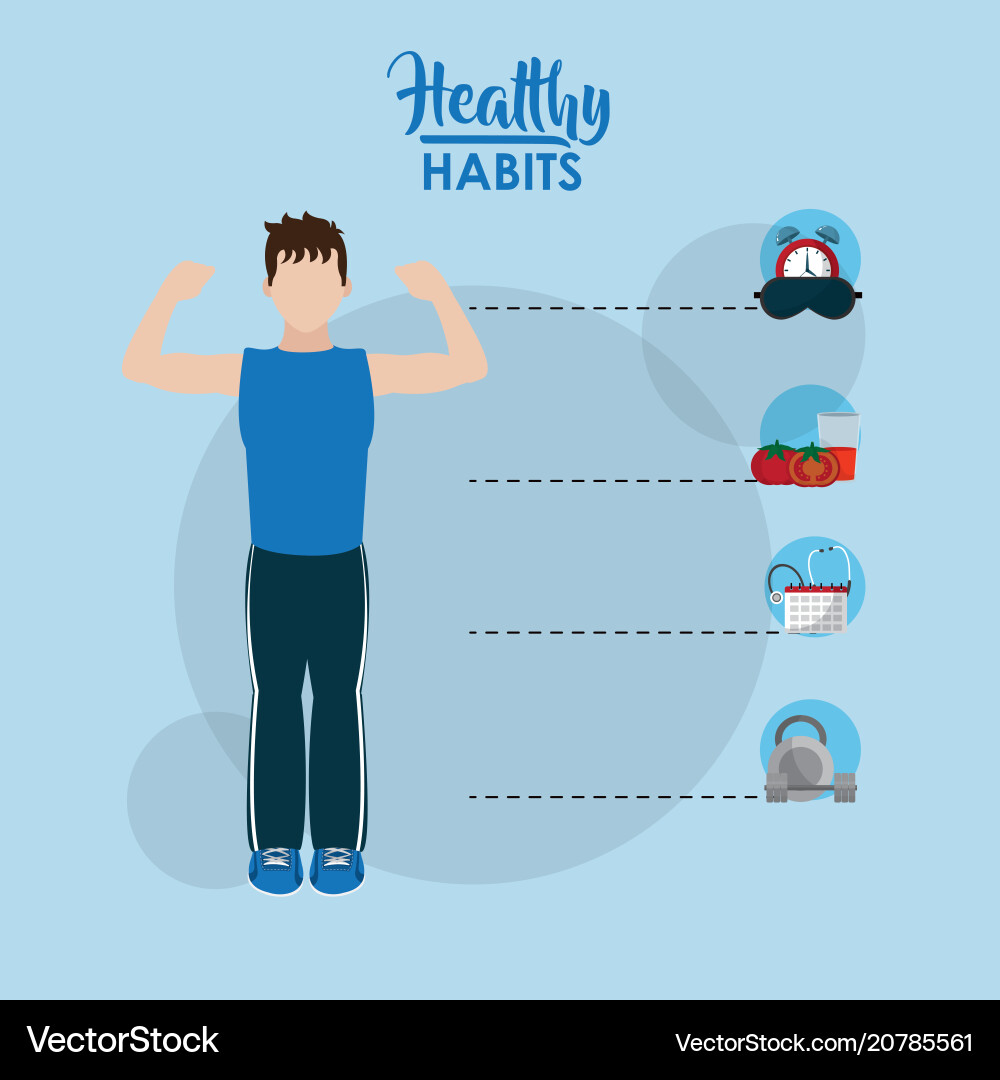 Healthy habits lifestyle Royalty Free Vector Image