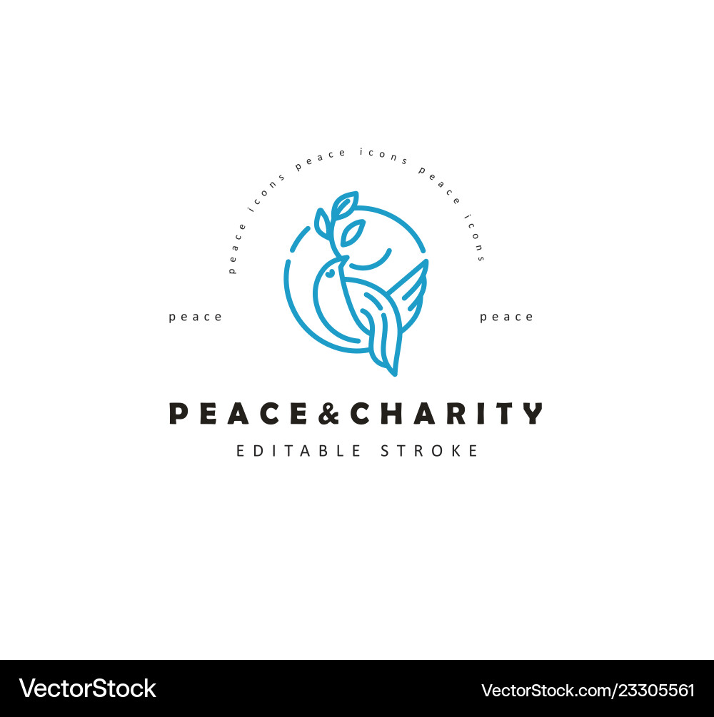 Icon and logo peace and charity editable Vector Image
