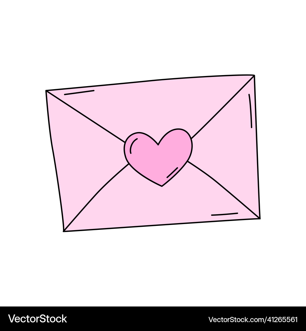 Love confession in a pink envelope with heart Vector Image