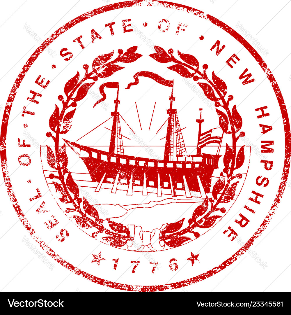 New hampshire seal rubber stamp Royalty Free Vector Image