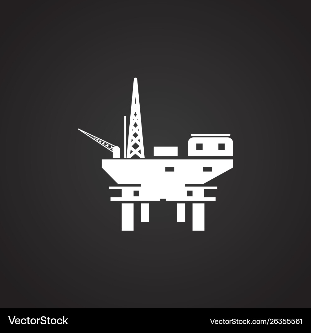 Oil rig related icon on background for graphic Vector Image