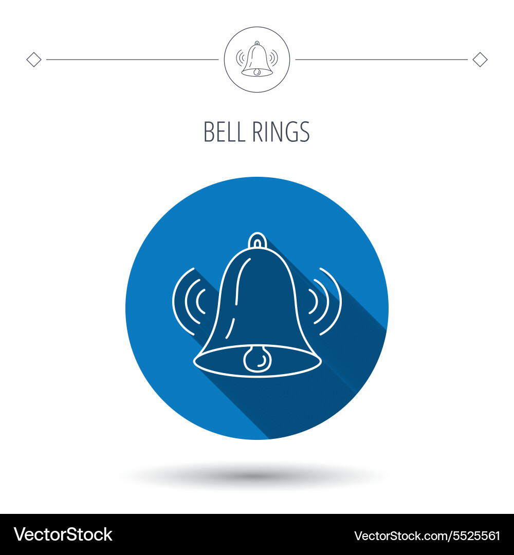Ringing bell icon sound handbell sign Royalty Free Vector