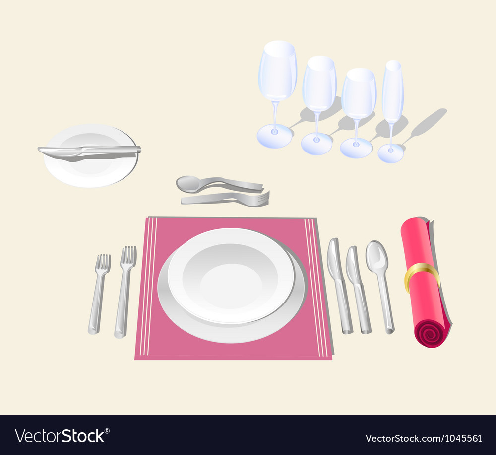 Table setting Royalty Free Vector Image - VectorStock