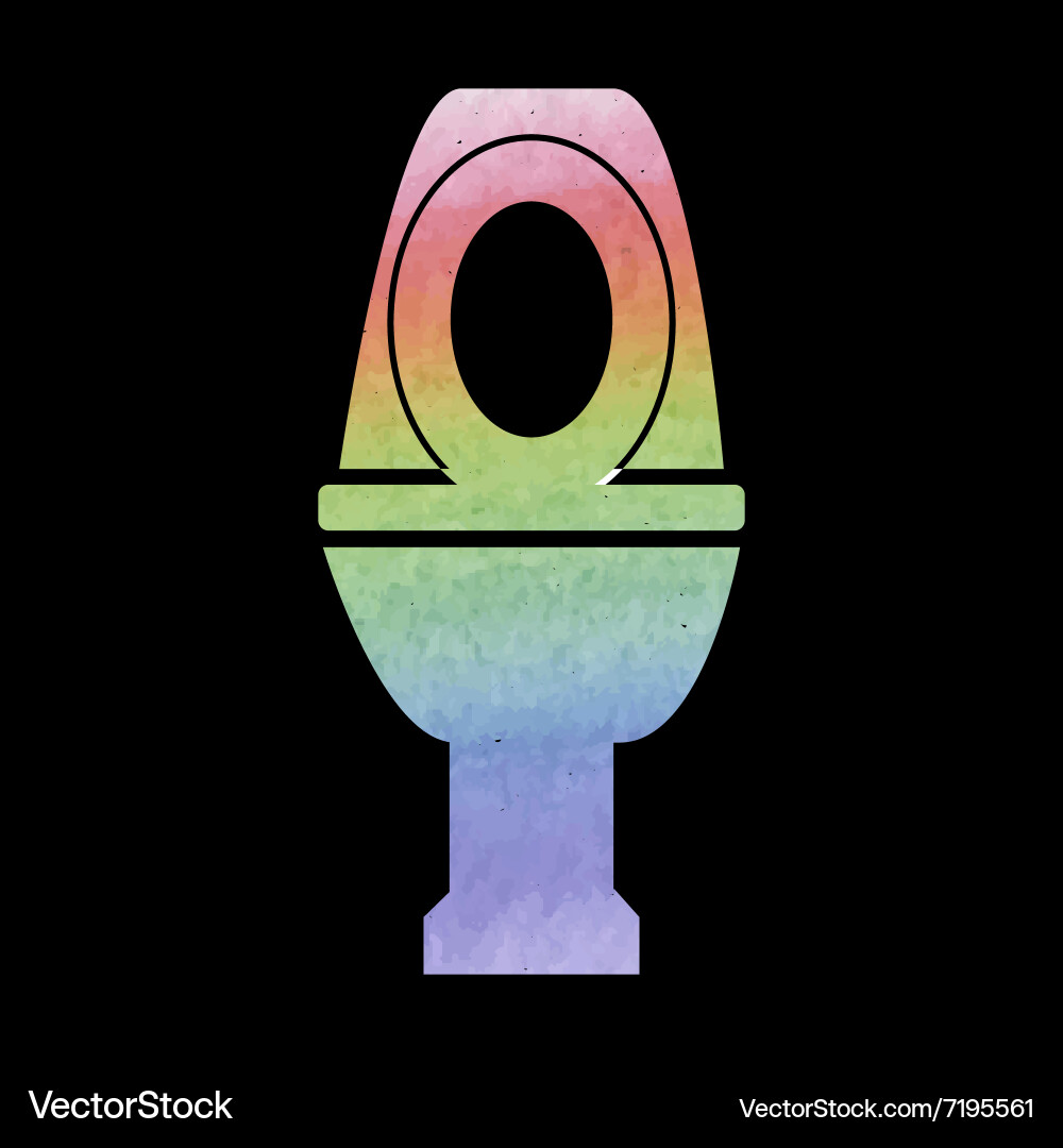 Watercolor toilet icon Royalty Free Vector Image