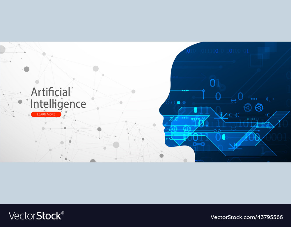 Artificial intelligence technical background Vector Image