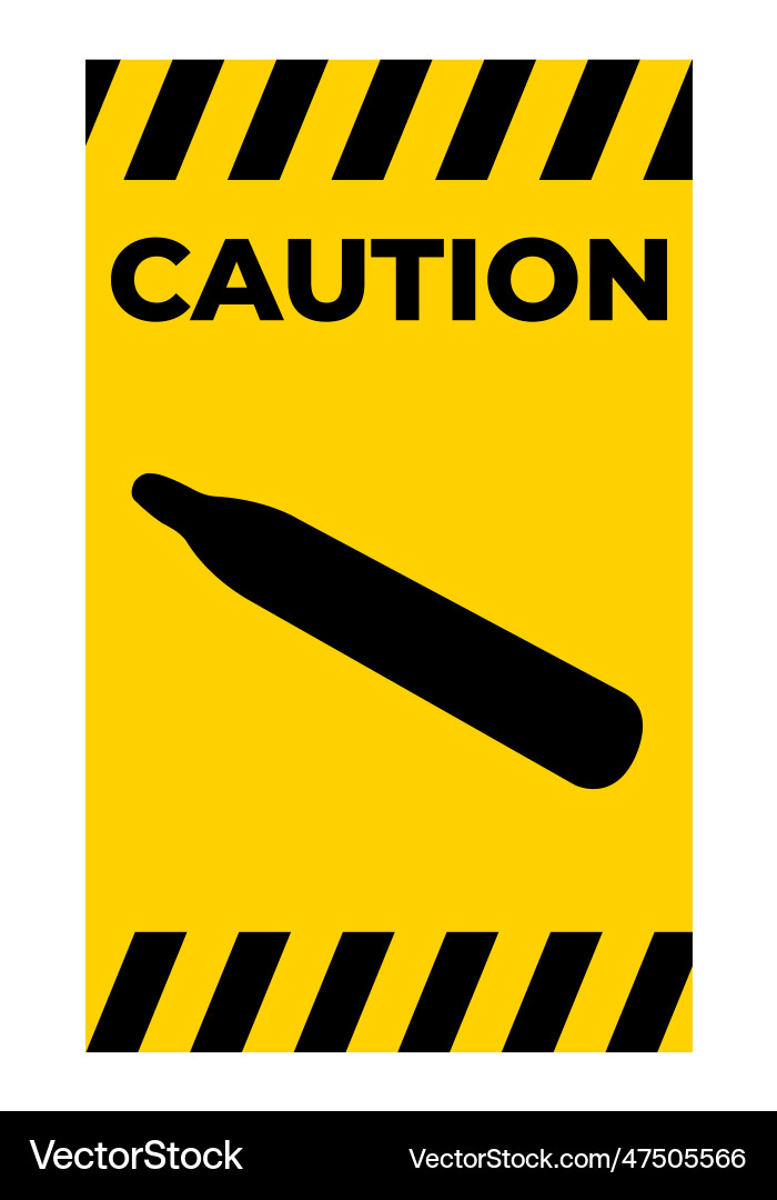Caution pressure gas symbol sign isolate on white Vector Image