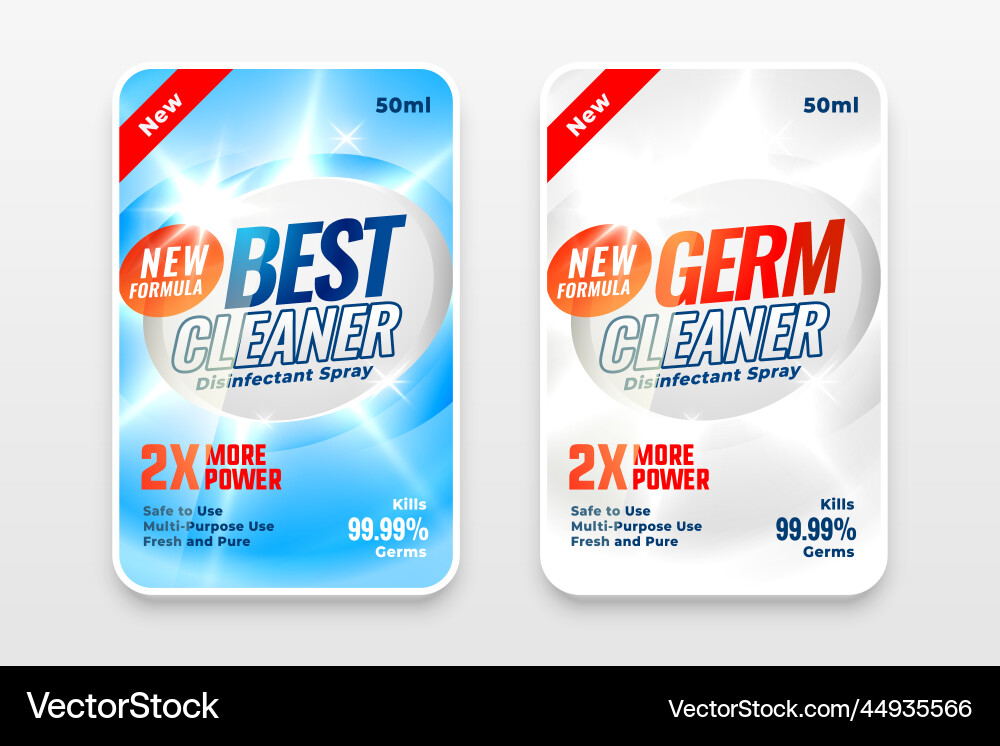 Cleaning detergent label stickers for product Vector Image