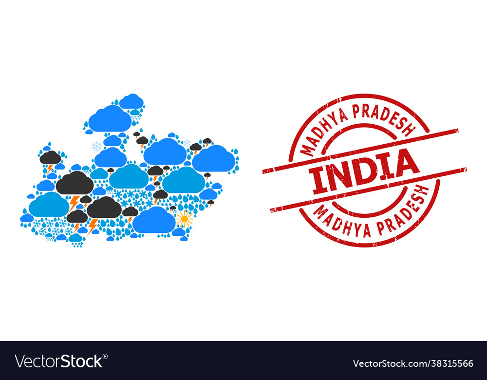 Climate pattern map madhya pradesh state Vector Image