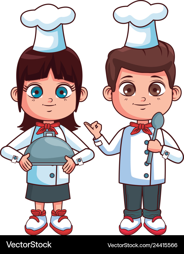 Cute chef children cartoon Royalty Free Vector Image