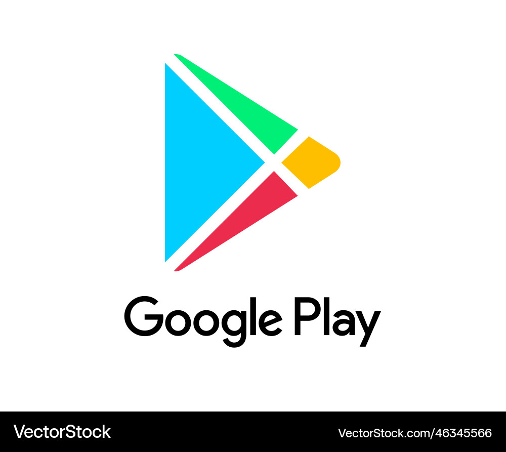 Google play symbol brand logo with name design Vector Image