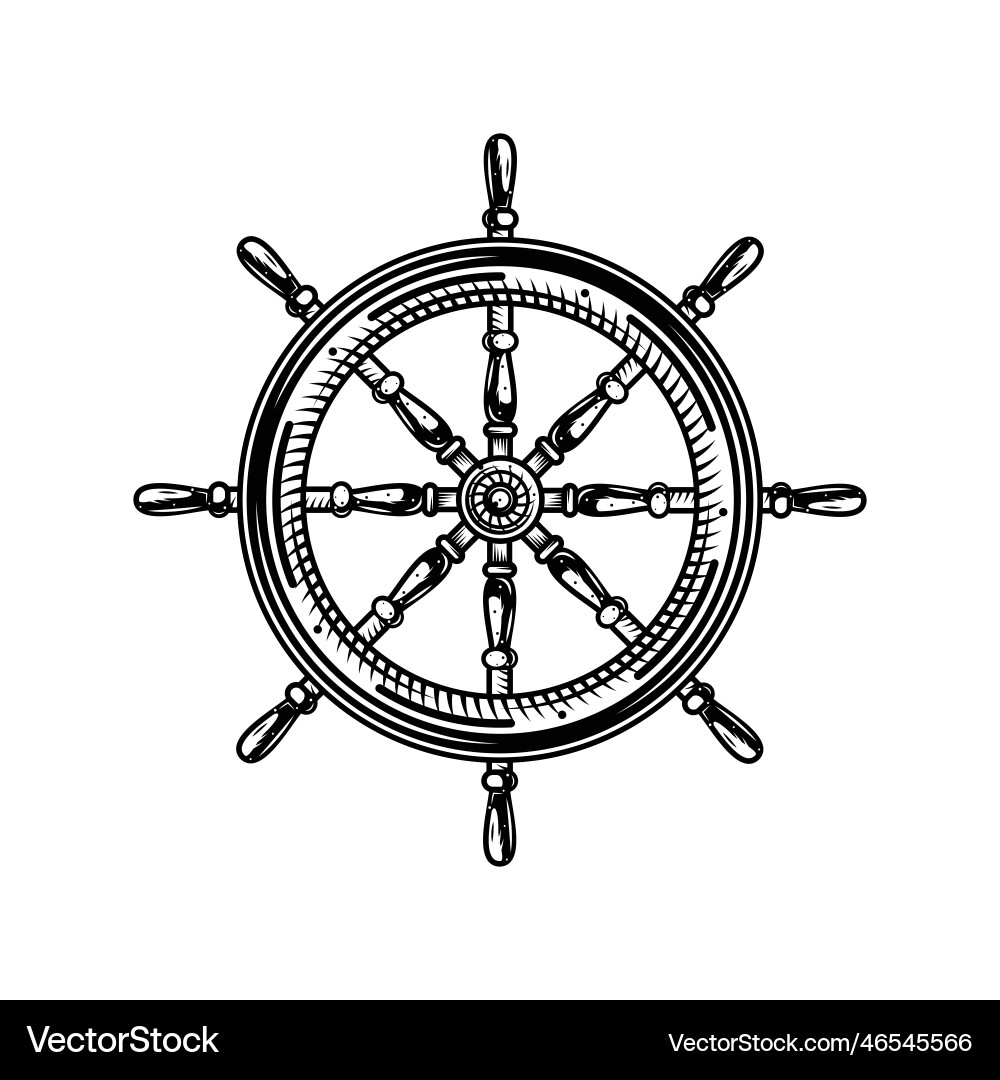 Helm of the ship Royalty Free Vector Image - VectorStock