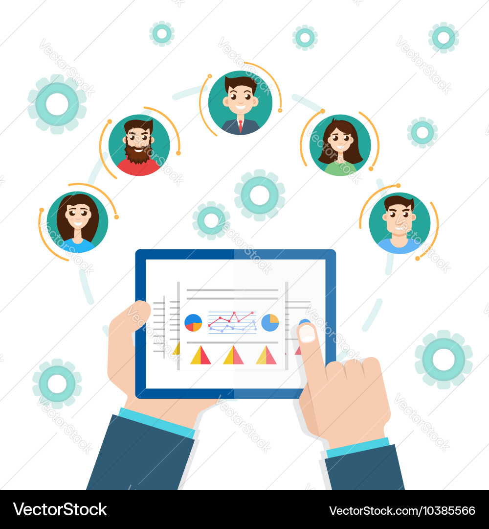 Interaction structure Management concept Remote Vector Image