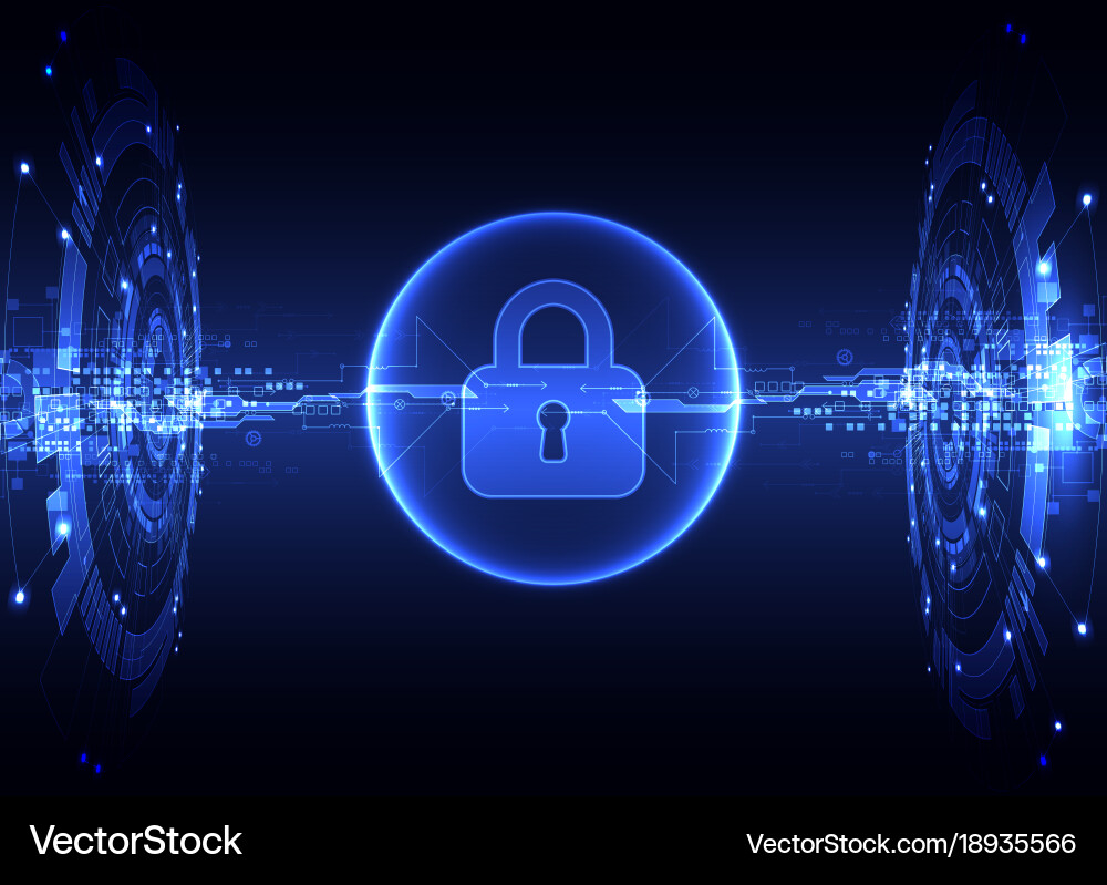 Protection concept of digital and technological Vector Image